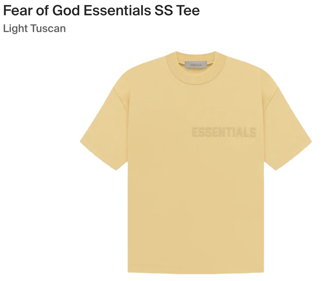 Essentials × FOG × Fear of God Fear of God Essentials SS23 Tee (Light ...