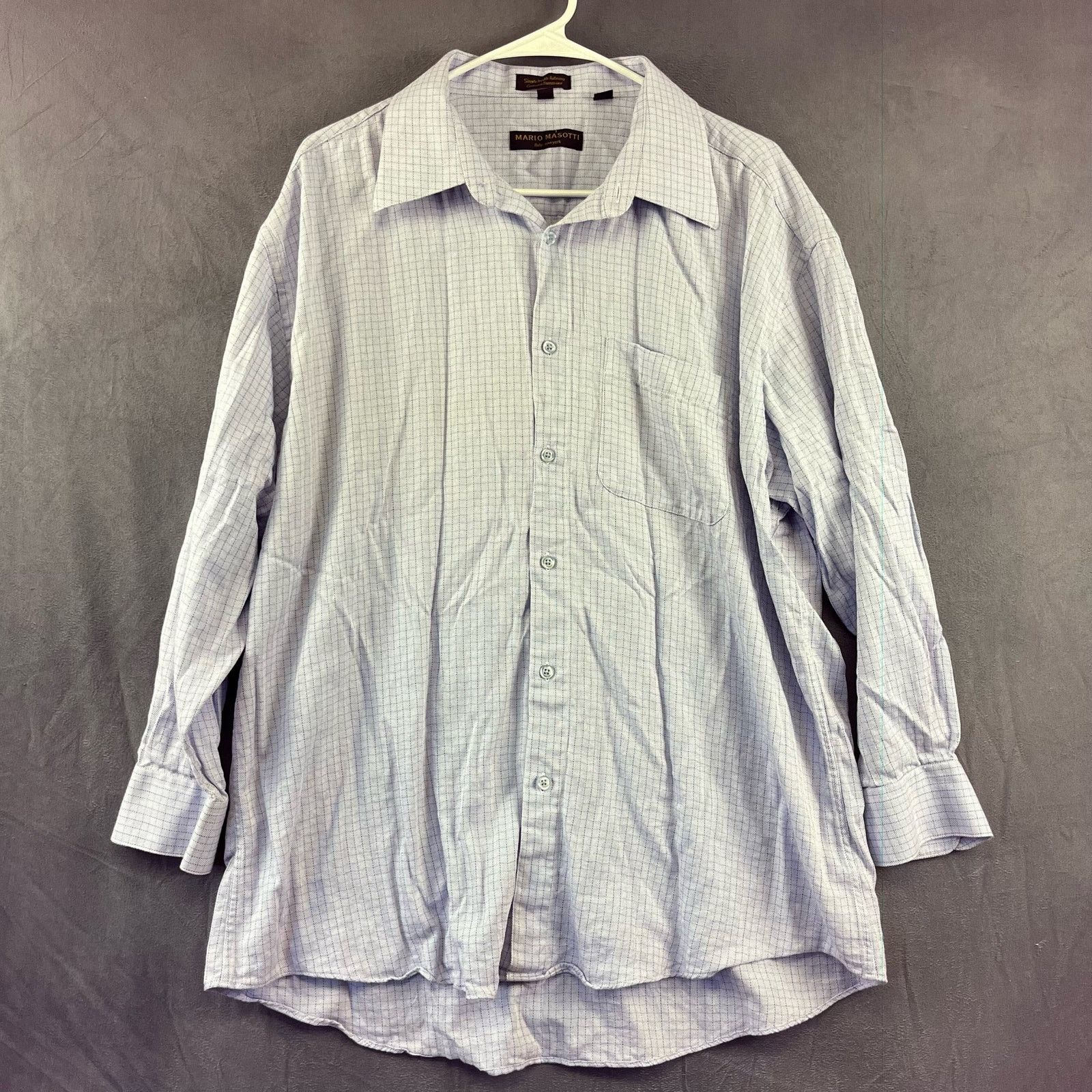 Generic MARIO MASOTTI Men's Large Plaid Dress Shirt 100% Cotton | Grailed