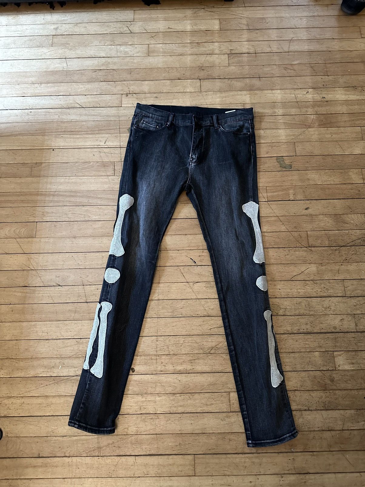 Mnml Amiri Style Skeleton Skinny Jeans Mnml Grailed