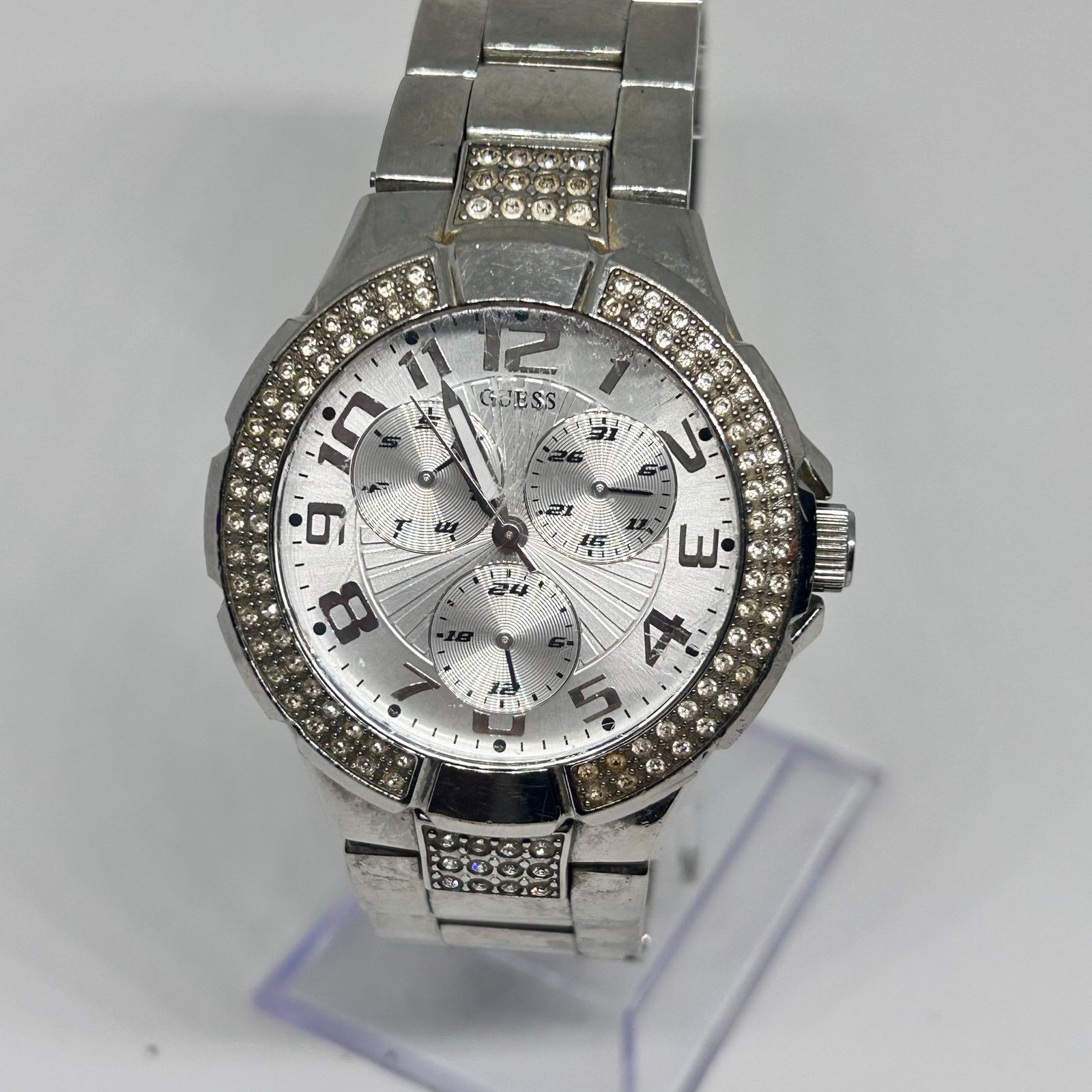 Guess Guess Silver-Tone Chronograph Watch Crystals New Battery | Grailed