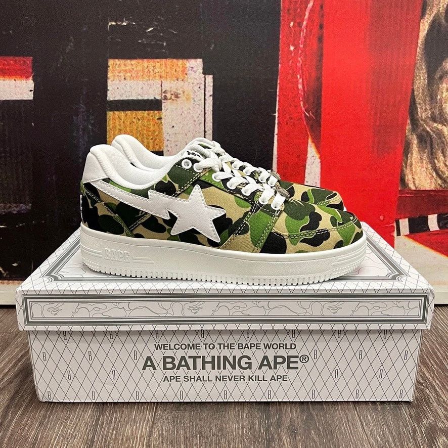 Bape 2020 Bape Bapesta Low M1 Green ABC Camo White A Bathing Ape | Grailed
