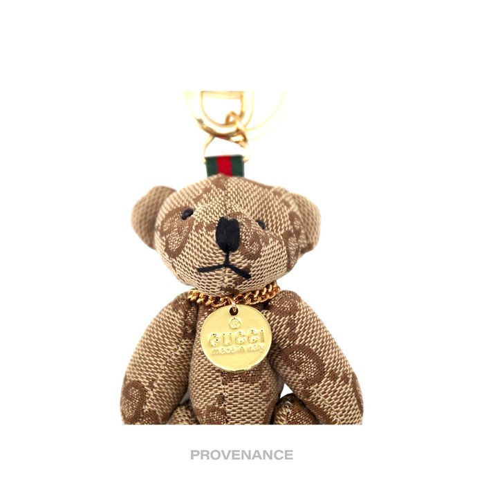Gucci 🔴 Gucci Teddy Bear Keychain - GG Canvas Brown with Web | Grailed