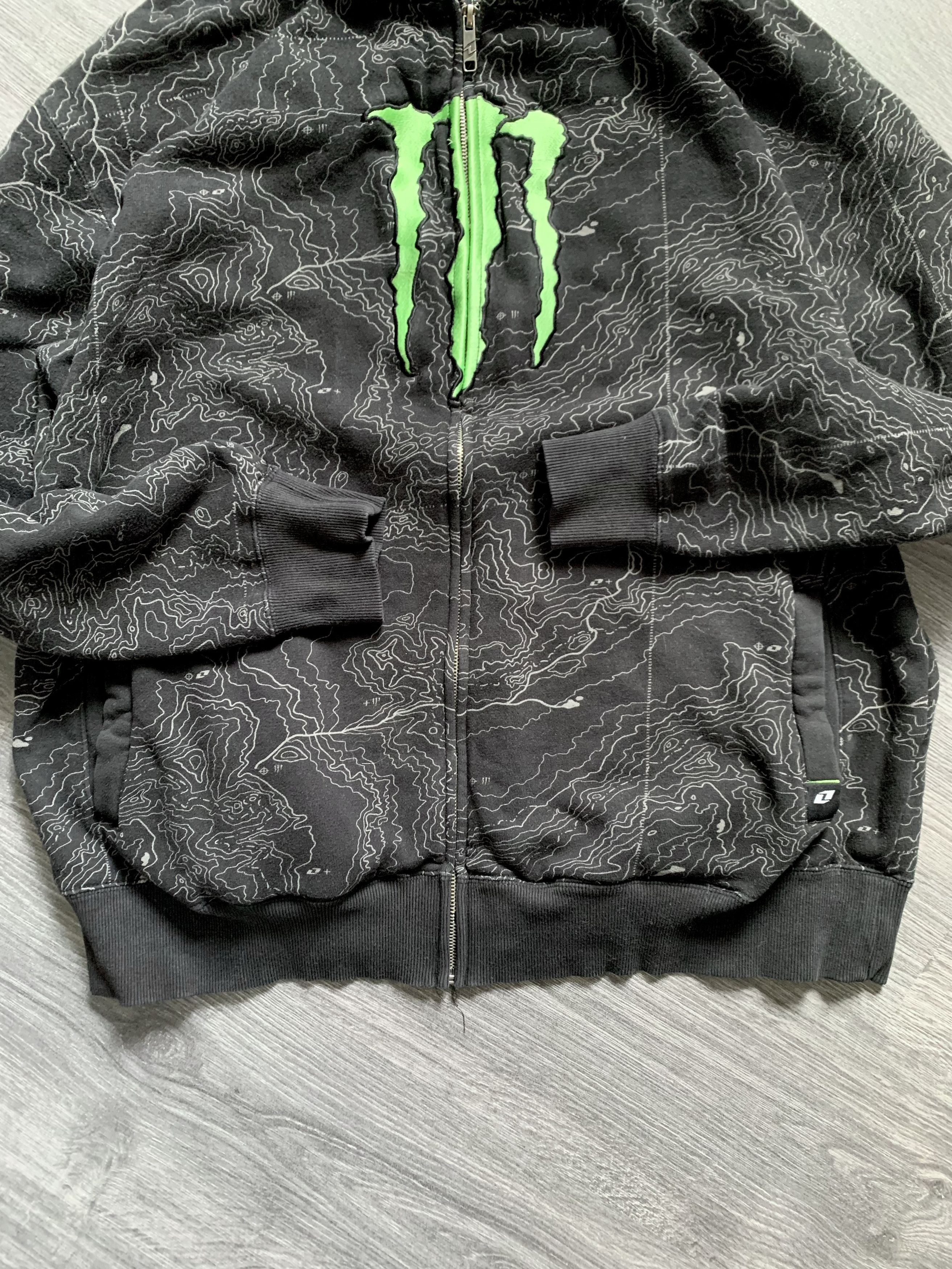 Vintage Y2K Monster Energy Zip Up Graphic Hoodie in black | Grailed