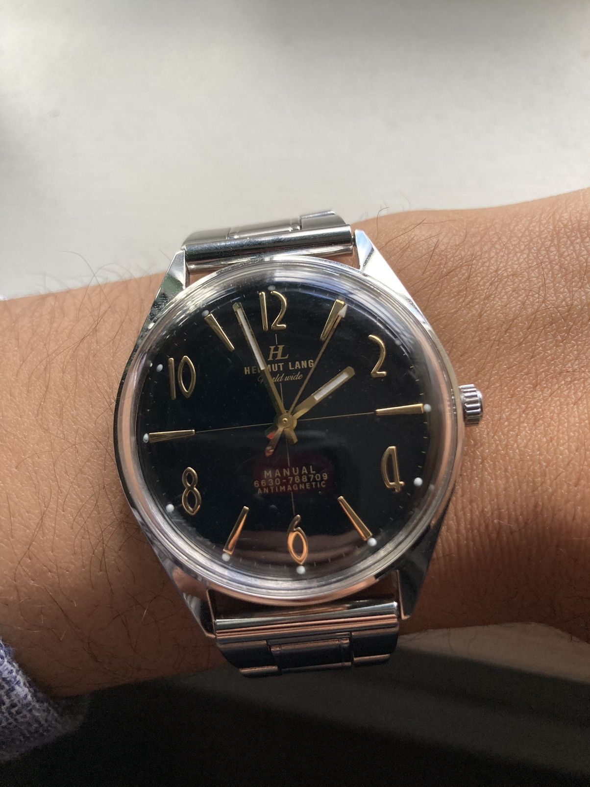 Helmut Lang Black Face hand winding watch | Grailed