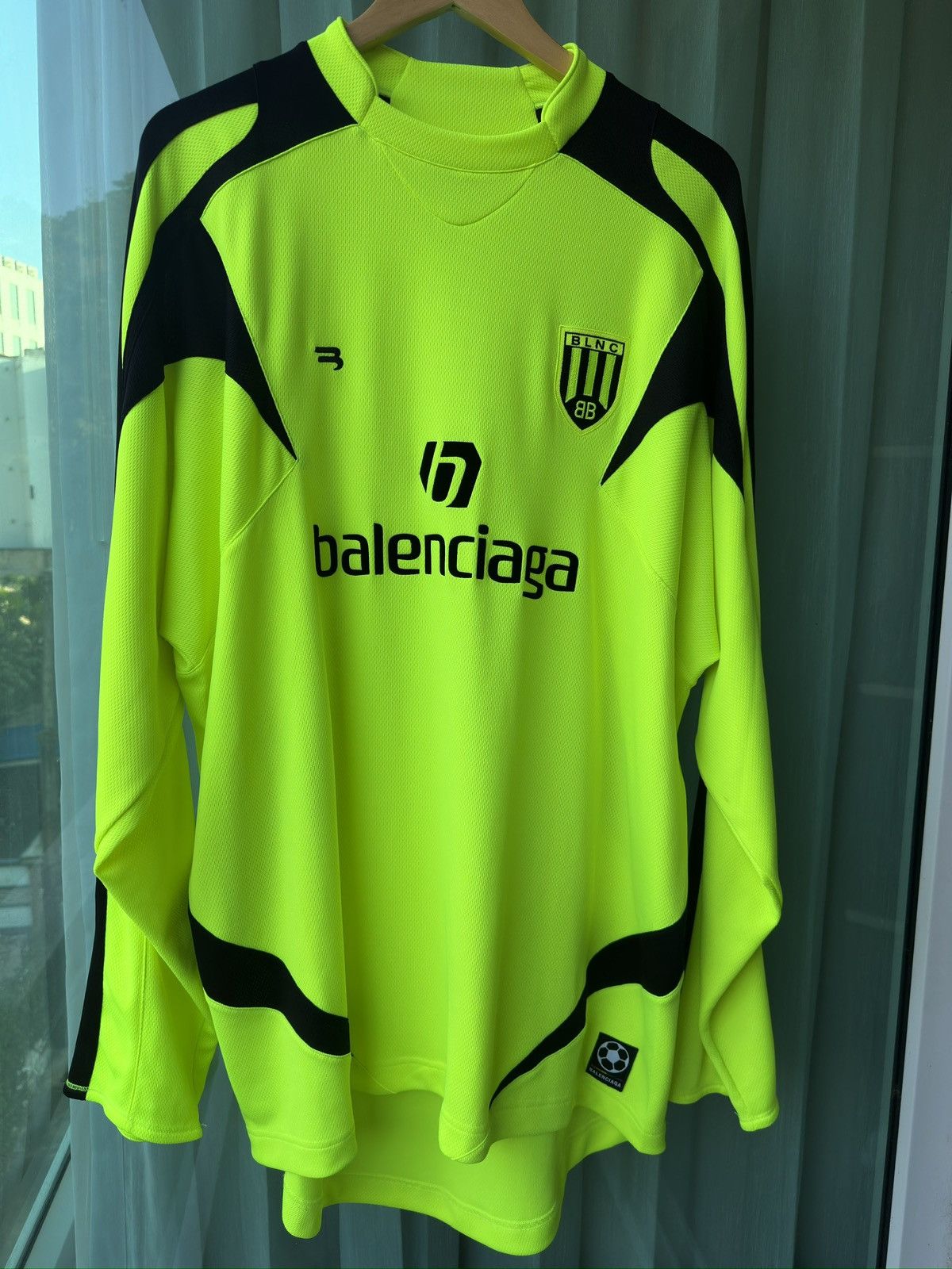 Balenciaga BALENCIAGA SOCCER FOOTBALL JERSEY LONGSLEEVE NEON YELLOW ...