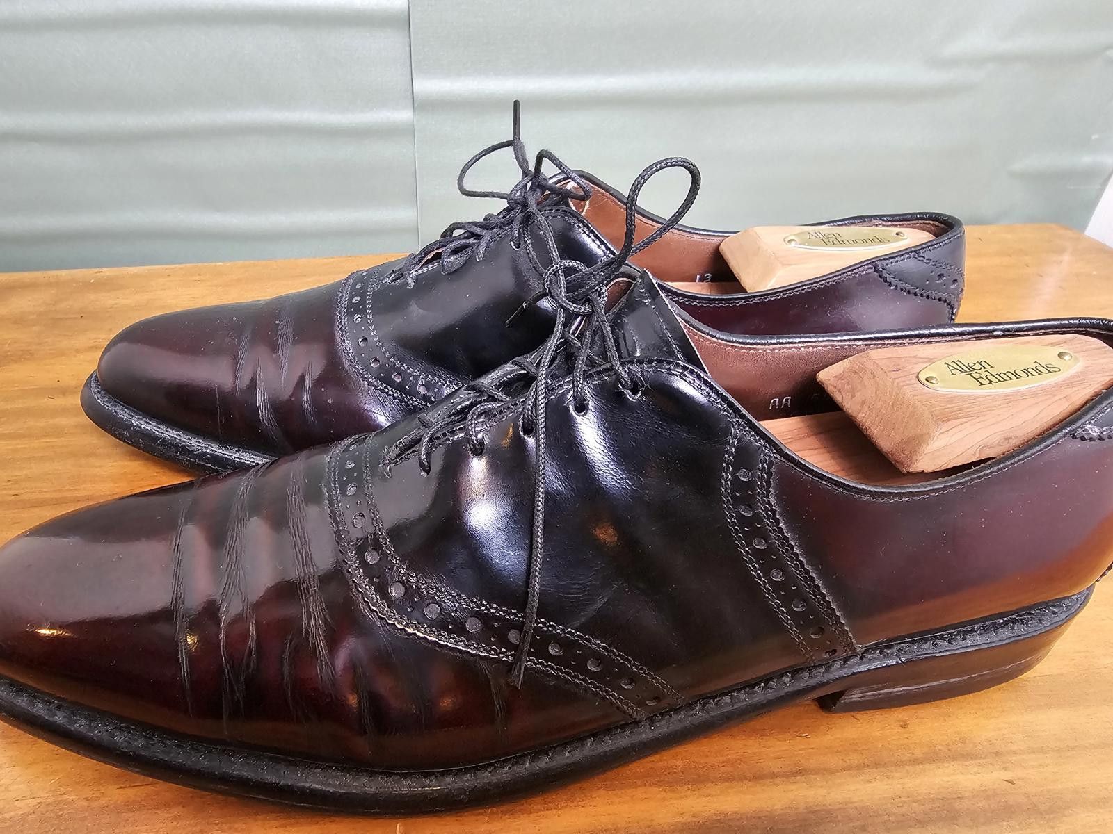 Allen Edmonds Allen Edmond Shoes Black Brown Mens Size 13 Two Tone Polo ...