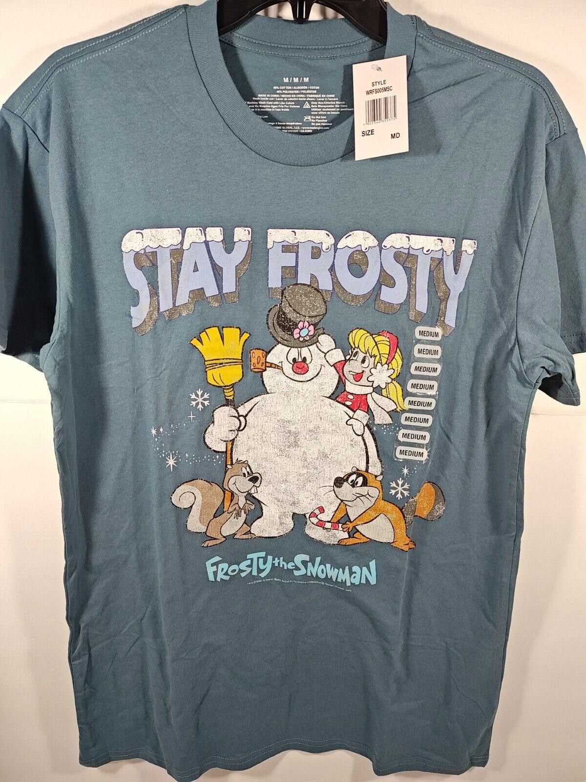 Mad Engine Frosty The Snowman Stay Frosty Blue Men's Medium Holiday ...