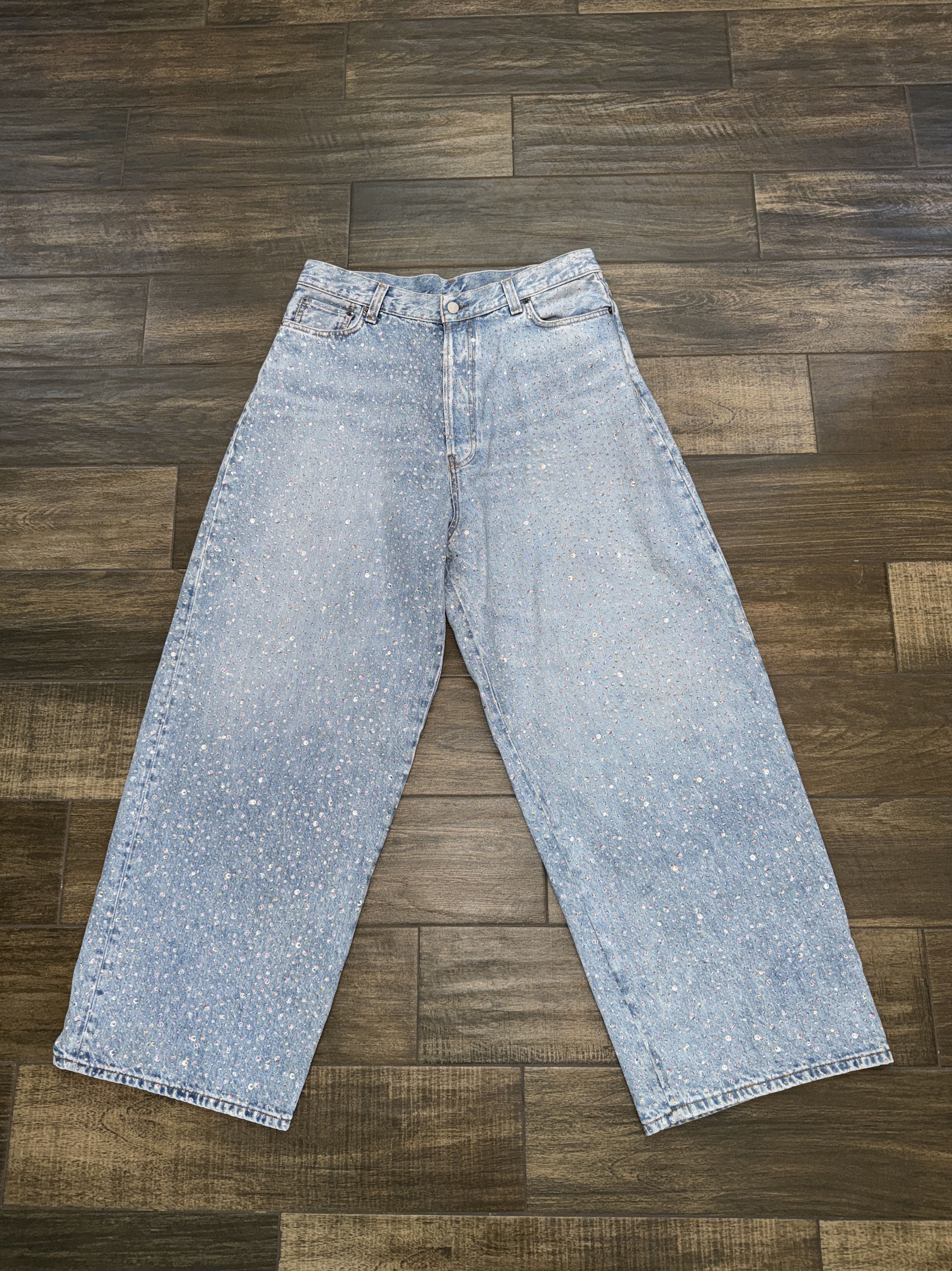 Acne Studios 2023F FN Vegas Rhinestone Super Baggy Denim | Grailed