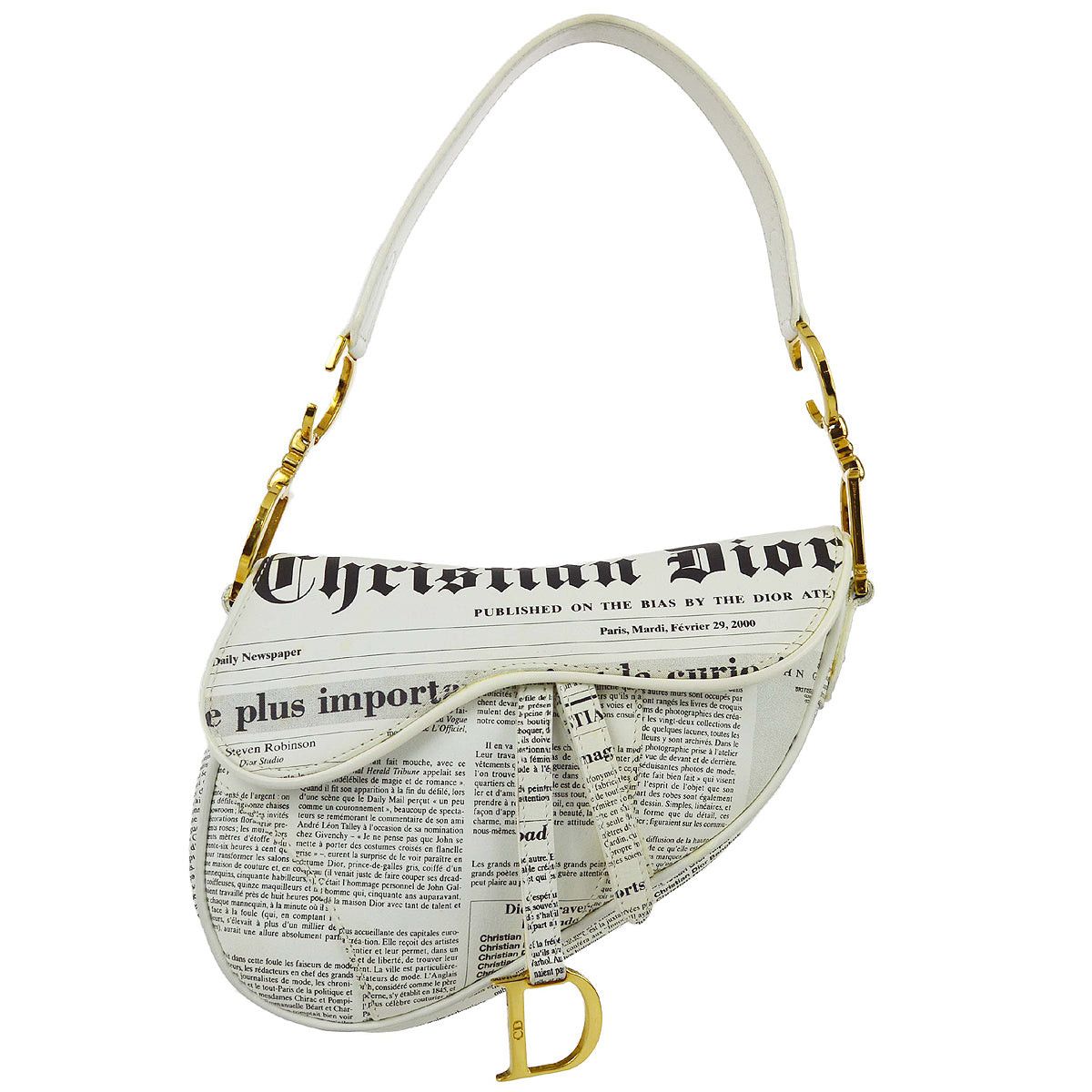 Dior CHRISTIAN DIOR * 2000 John Galliano Small Newspaper Saddle Bag ...