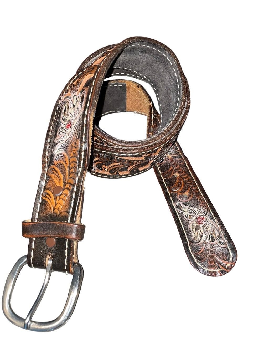 Vintage Vintage Custom Western Tooled Filigree Belt | Grailed