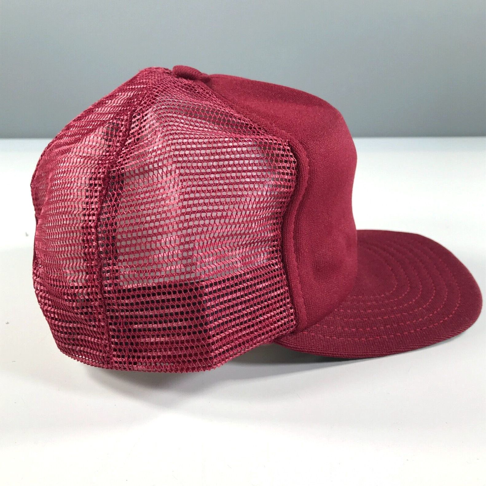 New Era Burgundy Red Mesh Dome Vintage Trucker Hat for Boys Youth Size ...