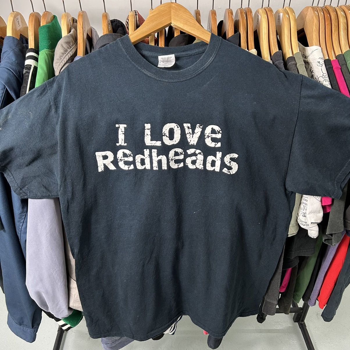Archival Clothing × Vintage Y2k I Love Redheads Wording tee | Grailed