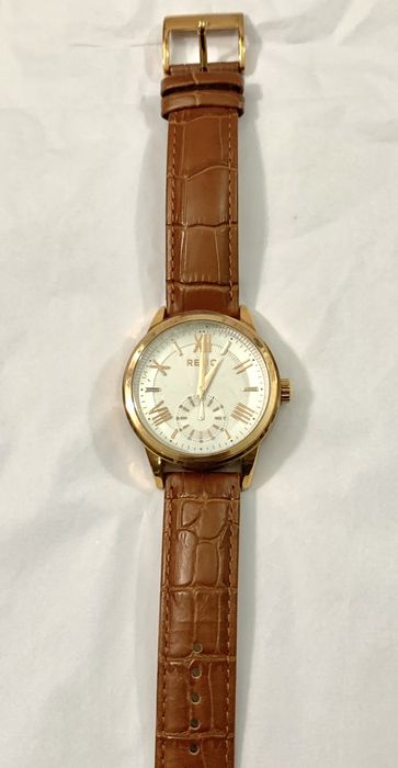 Vintage Relic by Fossil Womens Brown Leather Watch Dual Dial Gold | Grailed