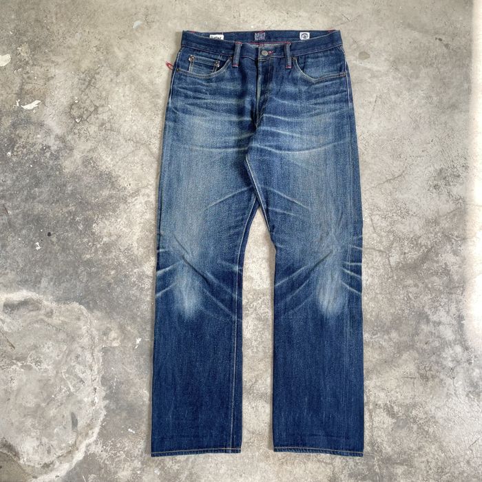 Distressed Denim NBDN SELVEDGE JEANS DENIM FADE HIGE SASHIKO PATCH 14.5 ...