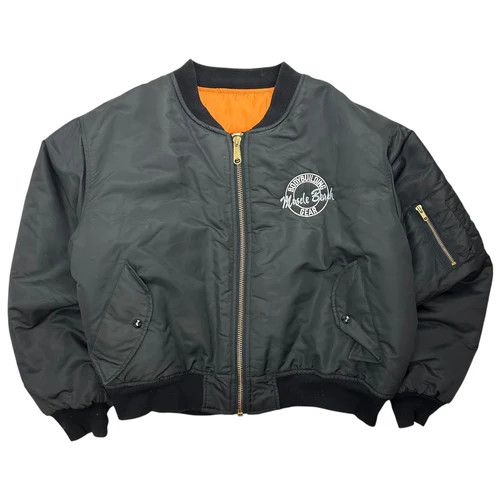 Vintage Vintage Muscle Beach BodyBuilding Gear Bomber Jacket Black ...