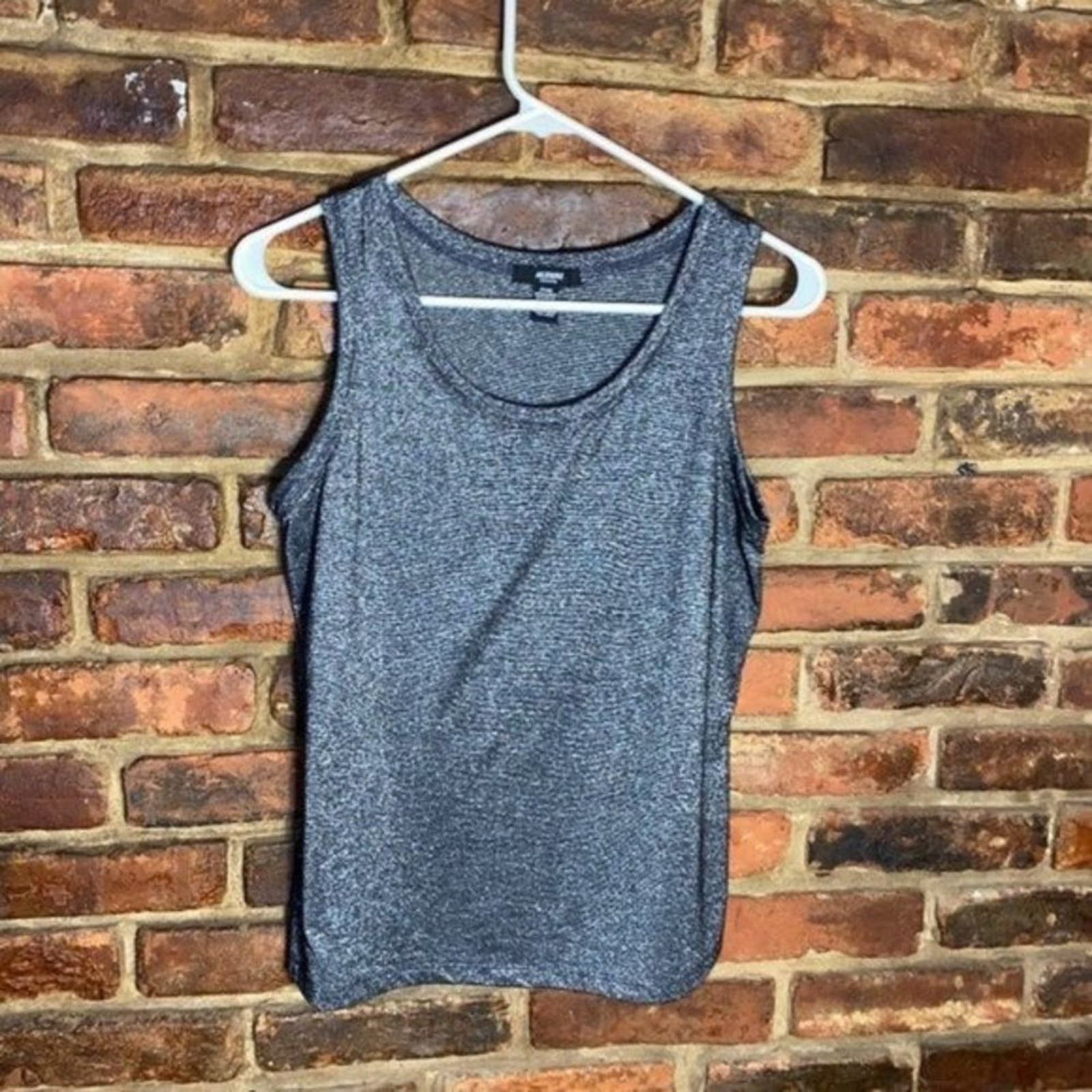 Alfani Alfani Silver Metallic Liquid Knit Tank Top Medium Petite | Grailed