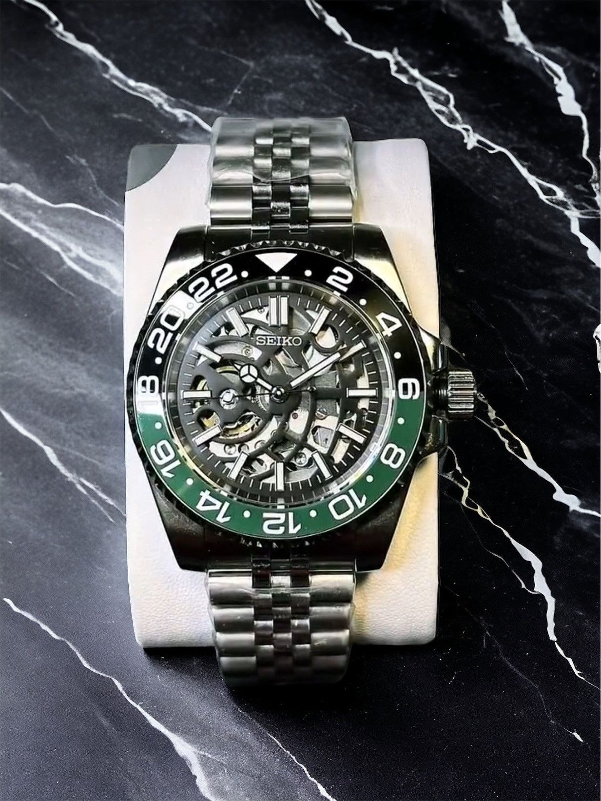 Seiko Seiko Mod GMT Master Sprite Skeleton Jubilee Steel Watch | Grailed