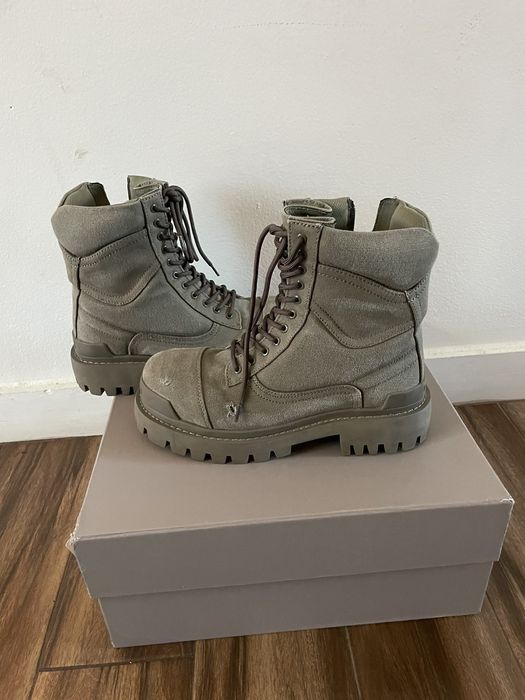 Balenciaga Balenciaga army green strike boots | Grailed