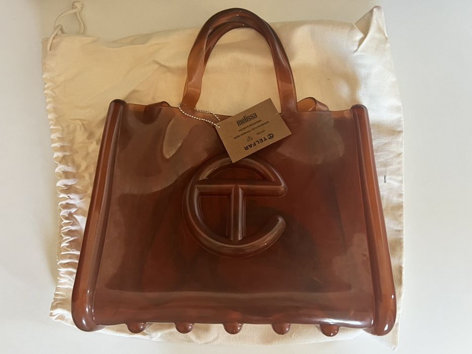 Telfar Melissa x Telfar Medium Jelly Shopper - Clear Brown | Grailed