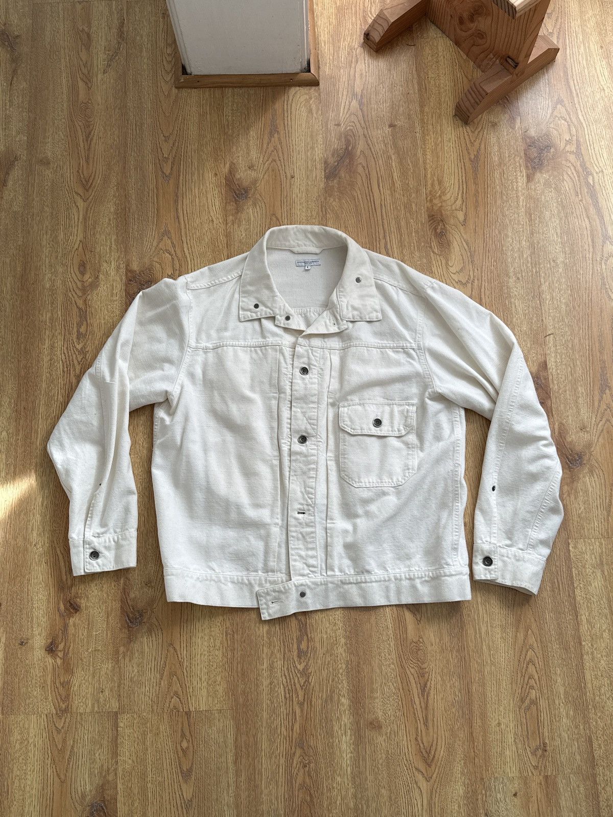 Engineered Garments Engineered garments white trucker jacket | Grailed