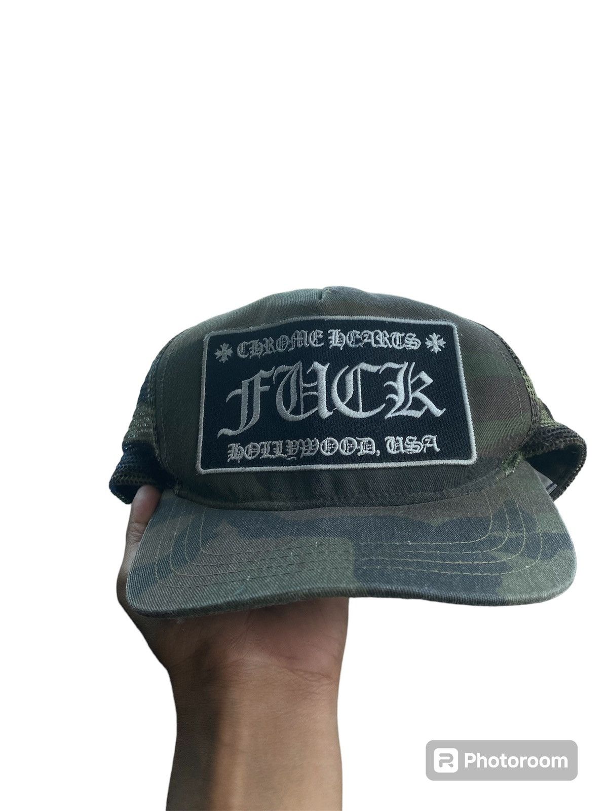 Chrome Hearts Rare! Vintage chrome heart fuck camo hat | Grailed