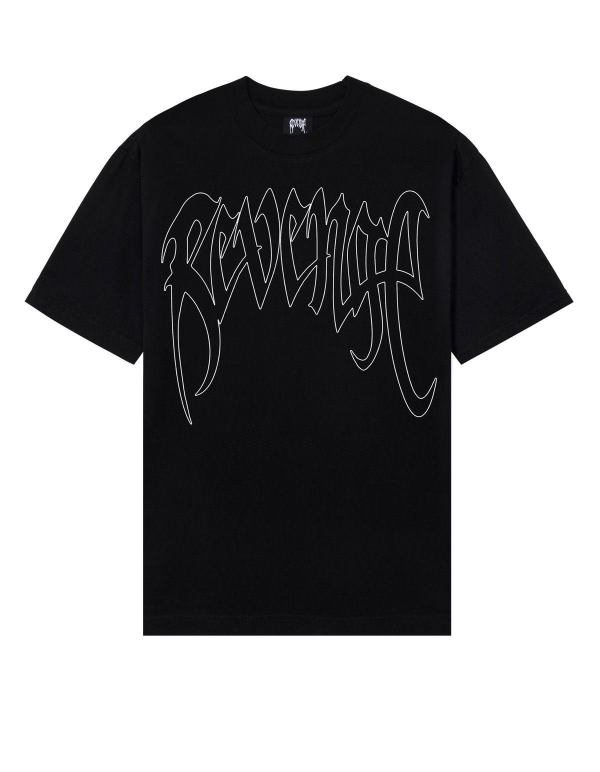 Revenge Revenge White Outline Arch Logo Tee Black Large | Grailed