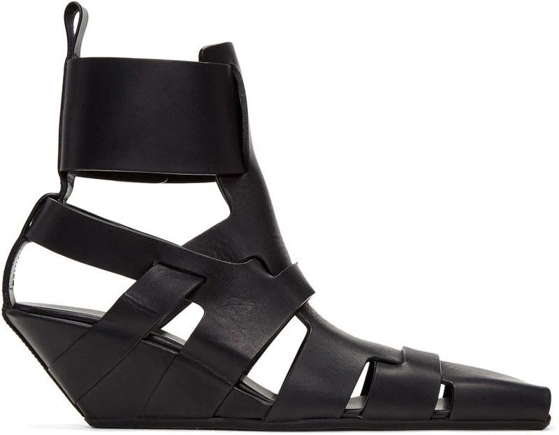 Rick Owens Rick Owens Lazarus Leather Gladiator Wedge Sandals $1,985 ...