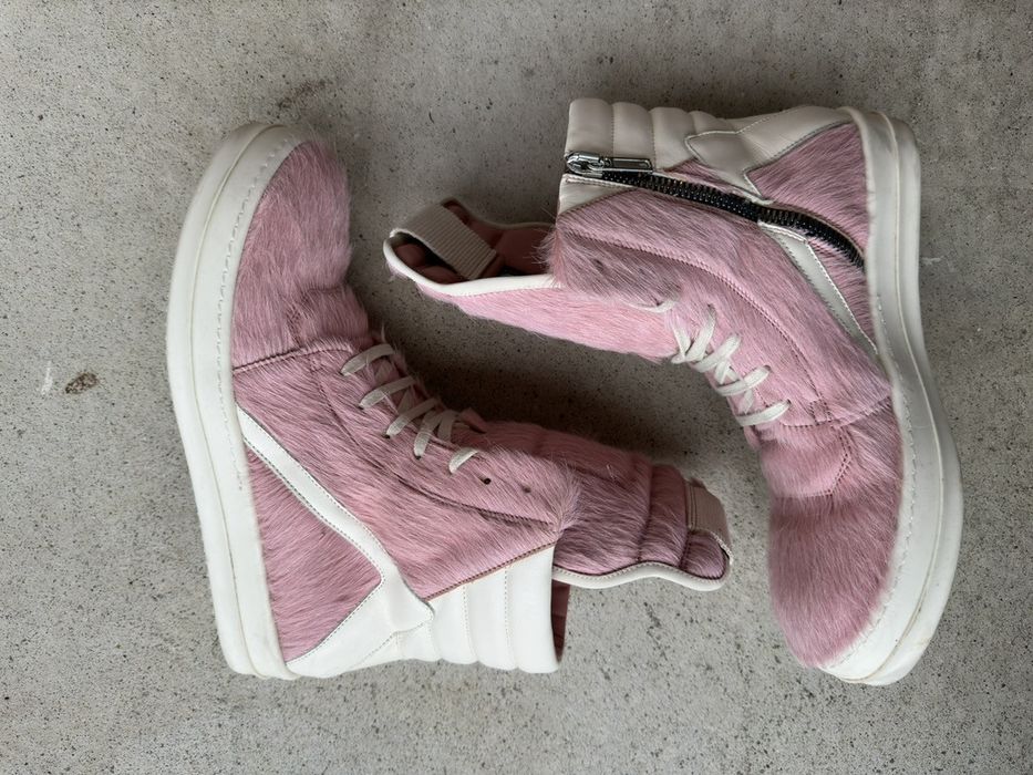 Rick Owens Rick Owens Pink Pony Hair Geobaskets | Grailed