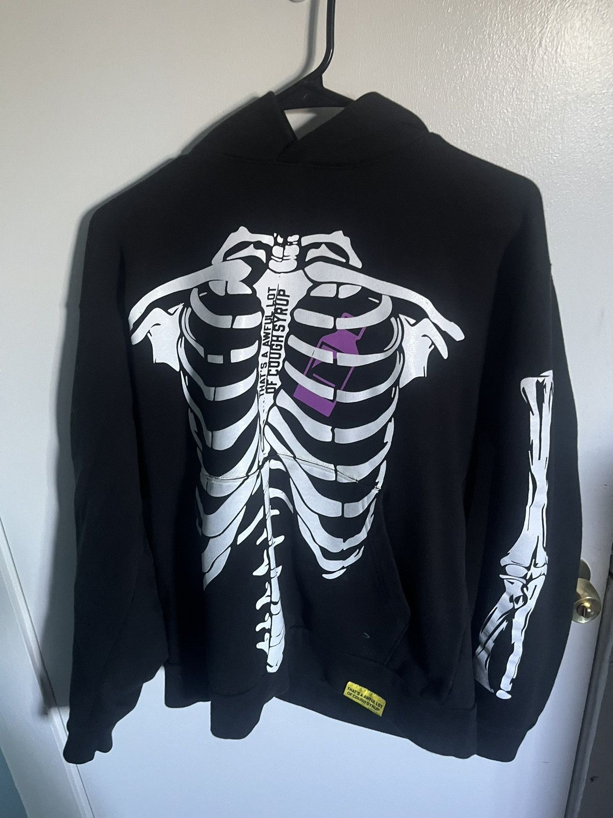 Awful Lot of Cough Syrup Halloween glow in dark skeleton hoodie | Grailed