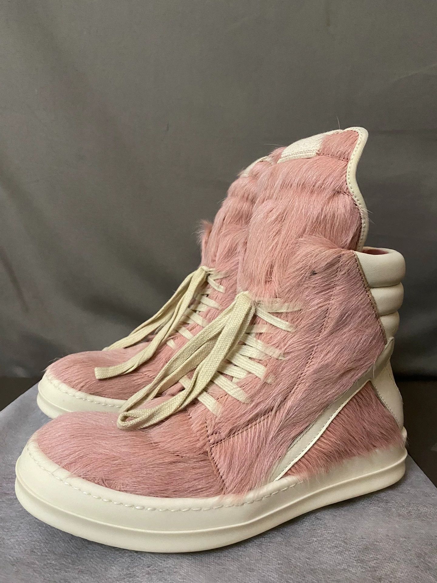Rick Owens Rick Owens main line pink pony hair inverted triangle | Grailed