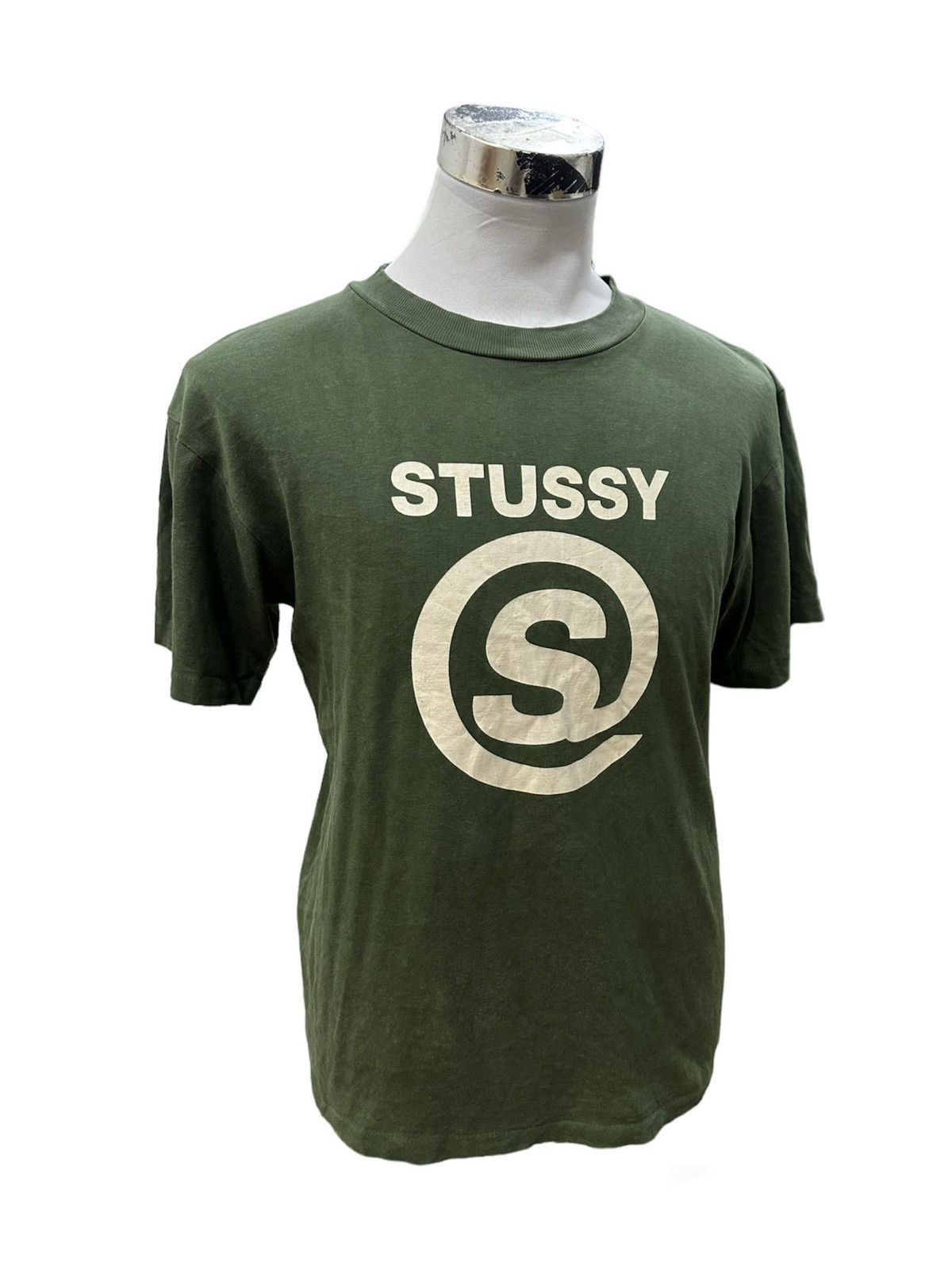 Stussy × Vintage Vintage-1990 Stussy @ Logo Single Stitch (Boxy) T-Shirt | Grailed