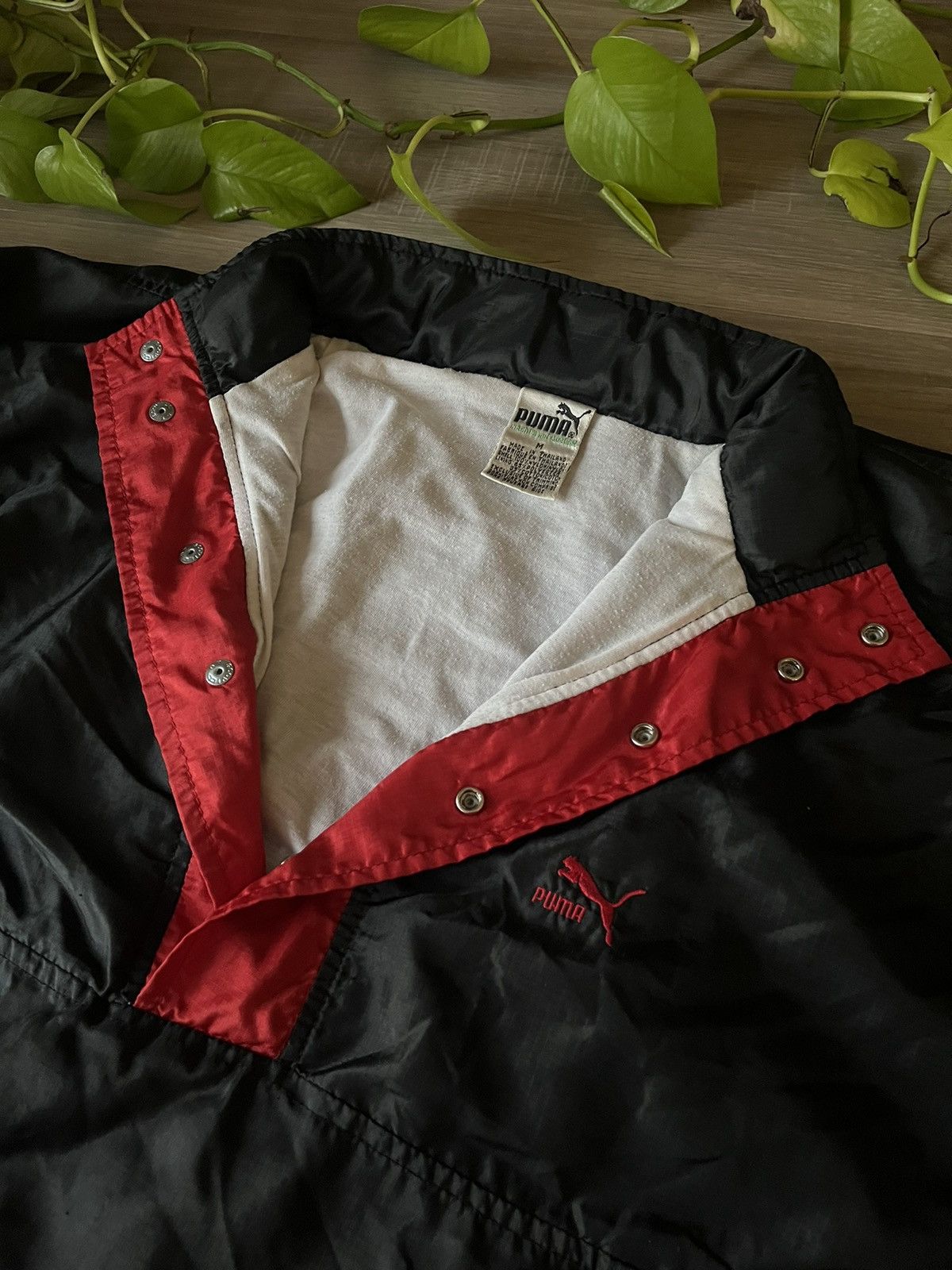 Vintage 80s Puma hooded windbreaker jacket quarter-button | Grailed