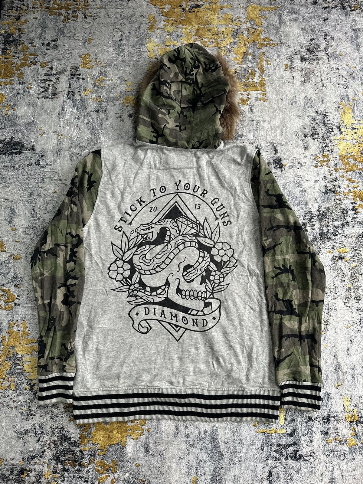 Yasuyuki Ishii JAPANESE MERCH CAMO FUR ZIP HOODIE SNAKE SKULL IF6WAS9 ...