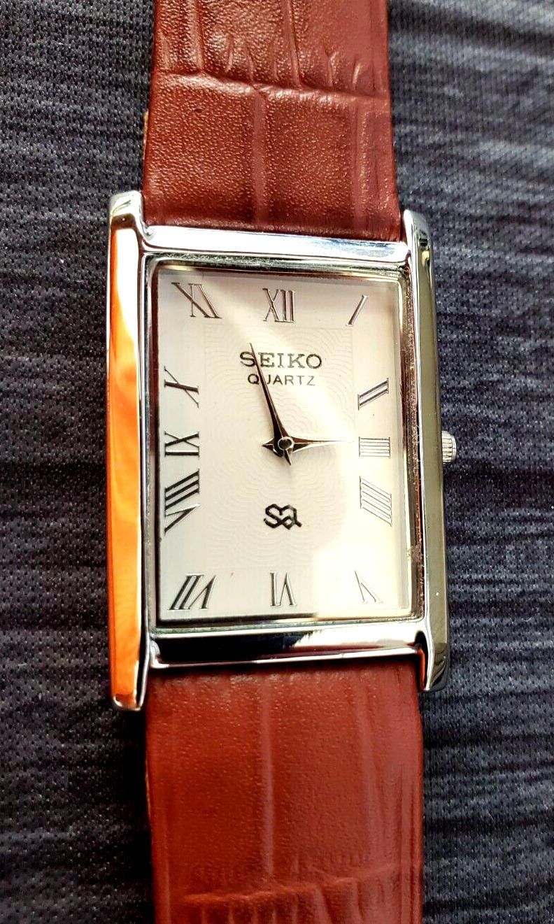 Seiko RARE Seiko Men Tank Watch Slv White Dial Brw | Grailed