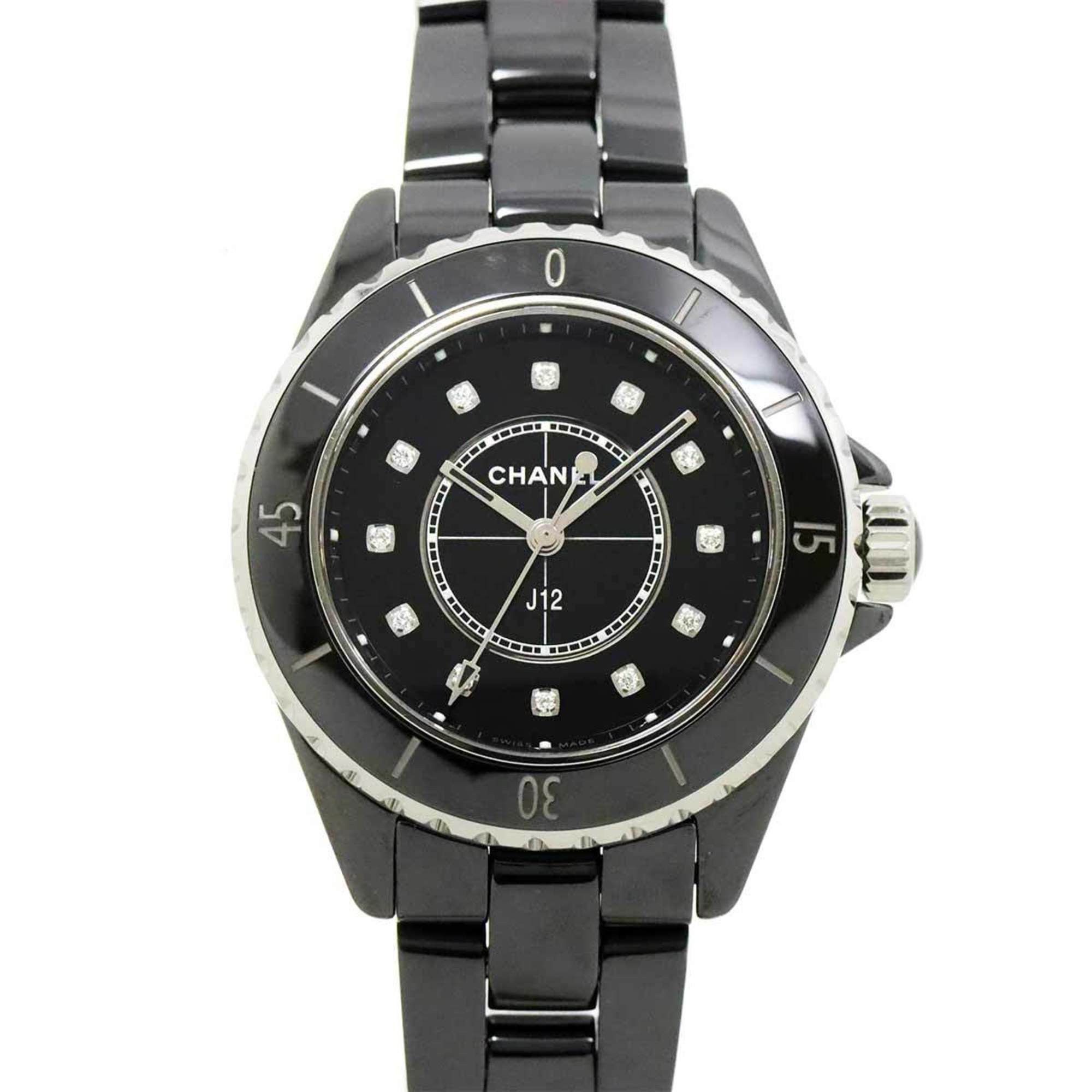 Chanel CHANEL J12 33mm H5701 Women's Watch 12P Diamond Black Ceramic Quartz | Grailed