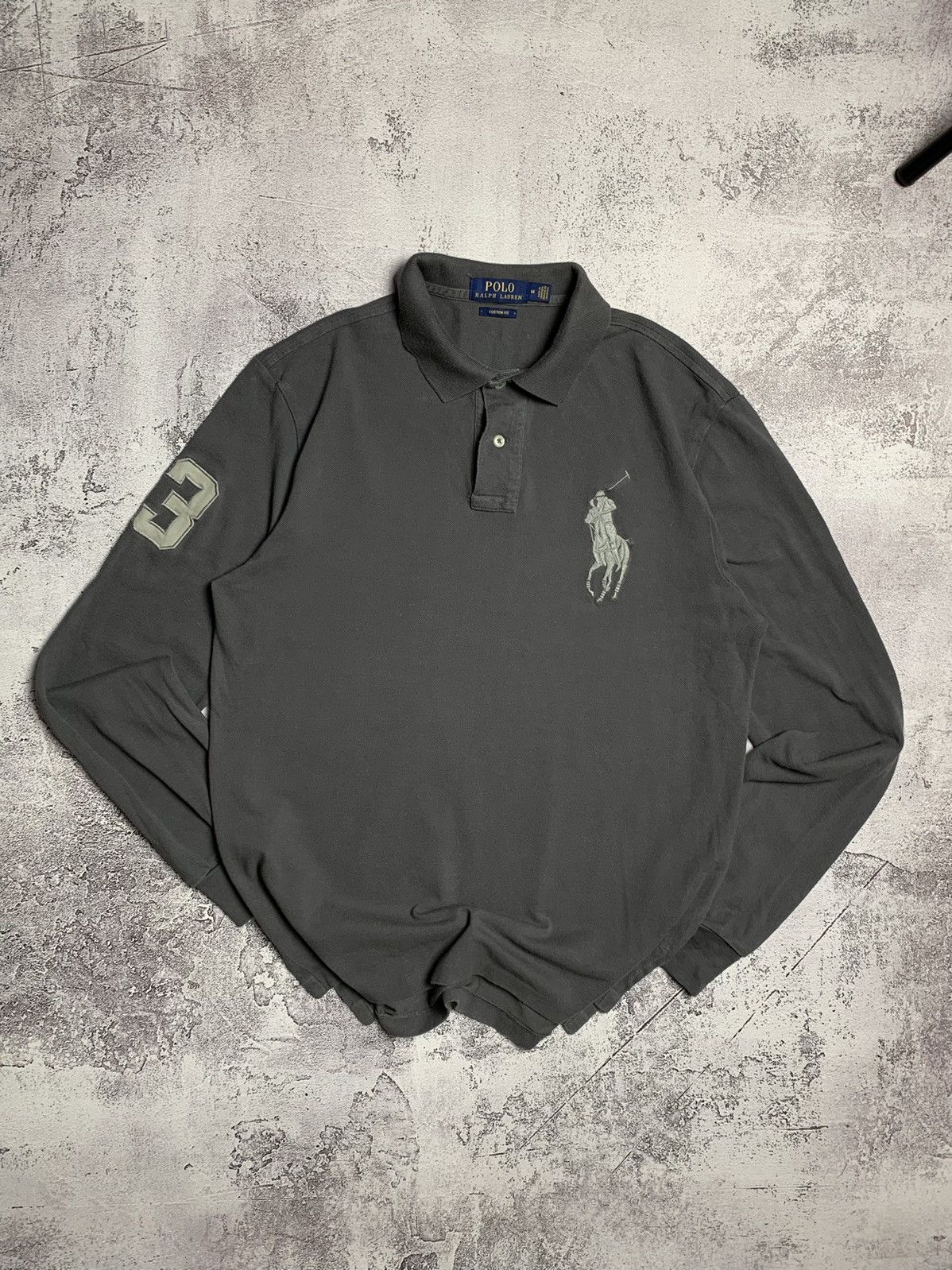 Polo Ralph Lauren × Streetwear × Vintage Polo Ralph Lauren Grey Big Pony Long sleeve Polos | Grailed