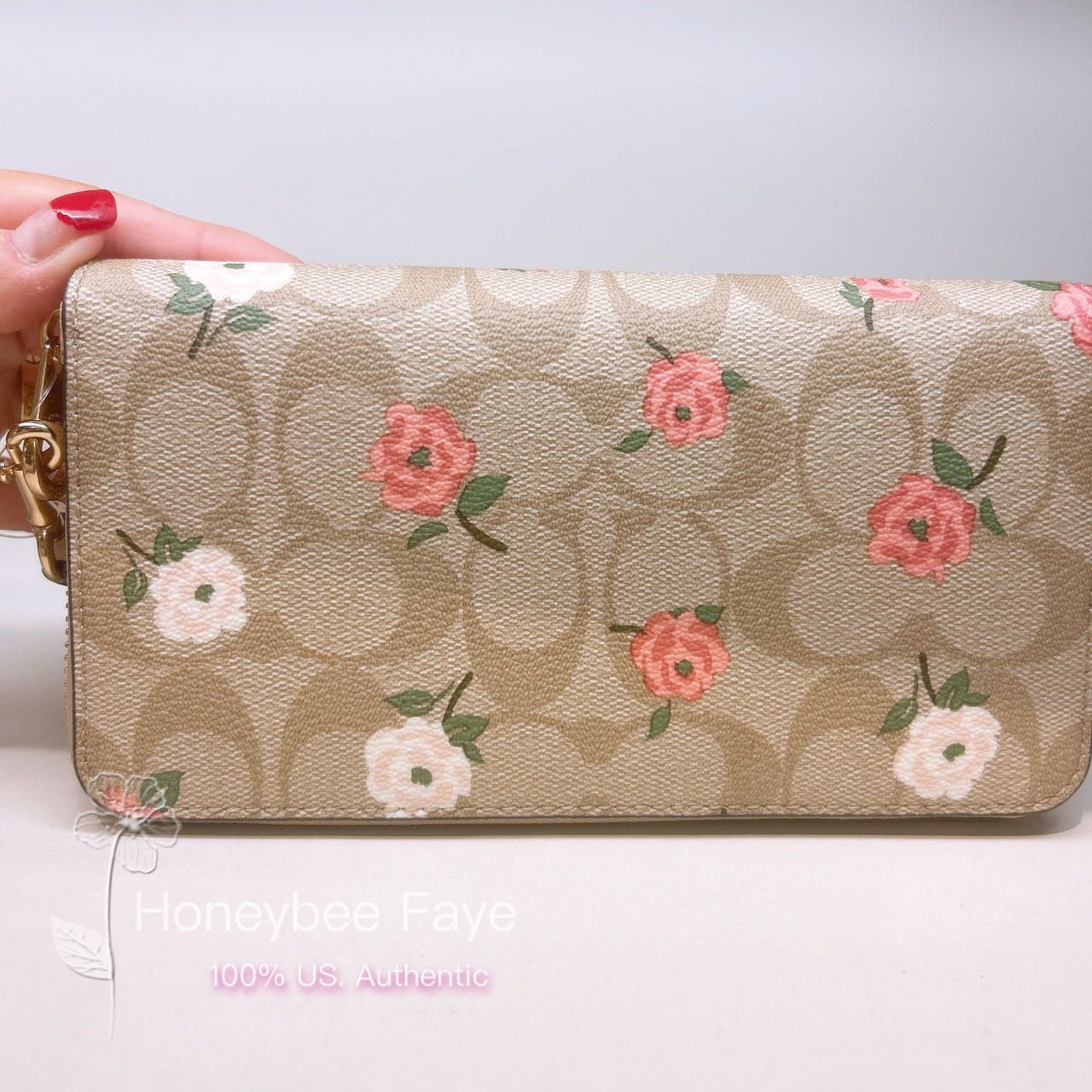 Coach Long Zip Around Wallet In Signature Canvas With Floral Print ...
