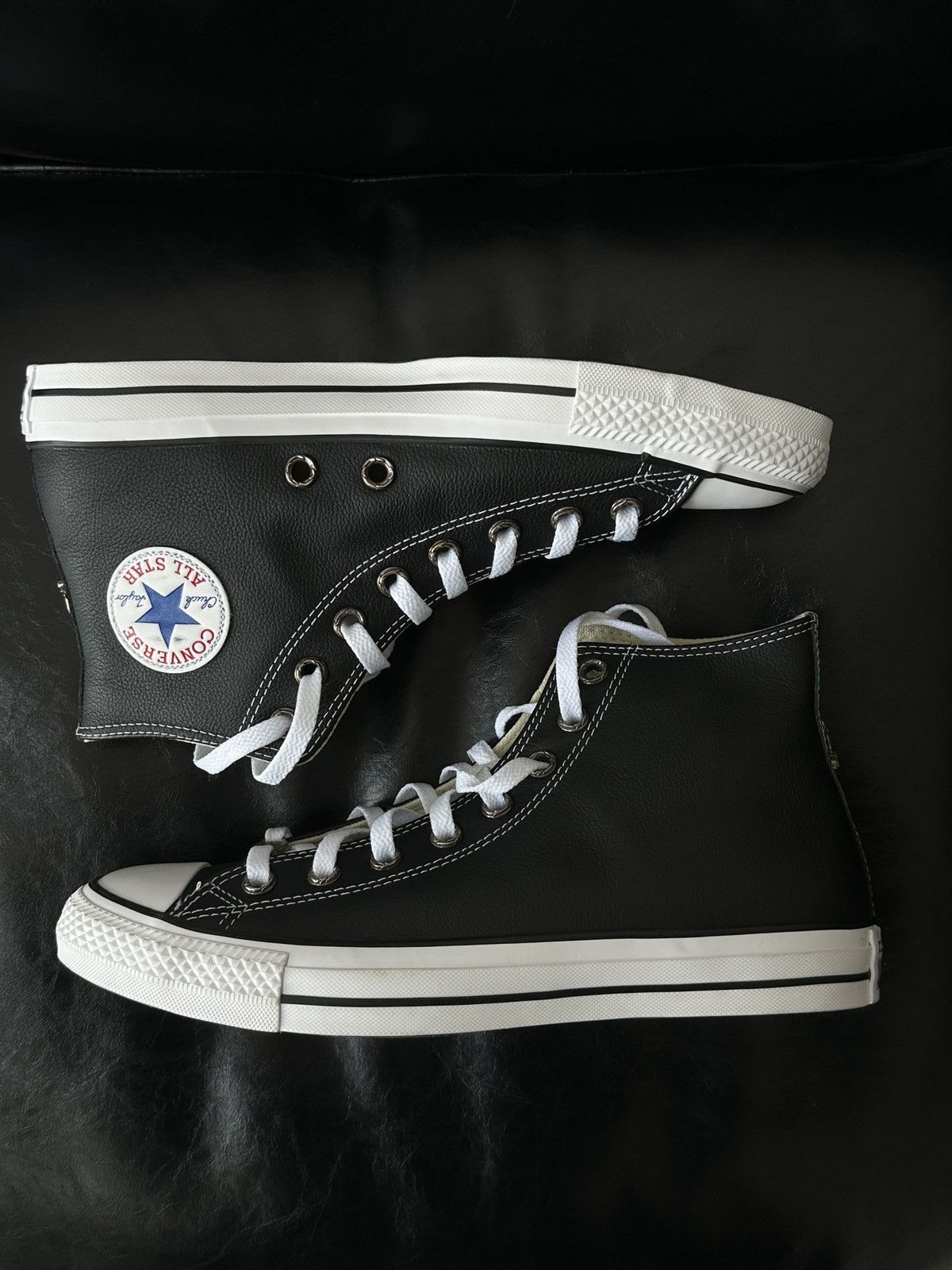 Chrome Hearts Chrome Hearts Converse Silver Sword Leather High-Top ...