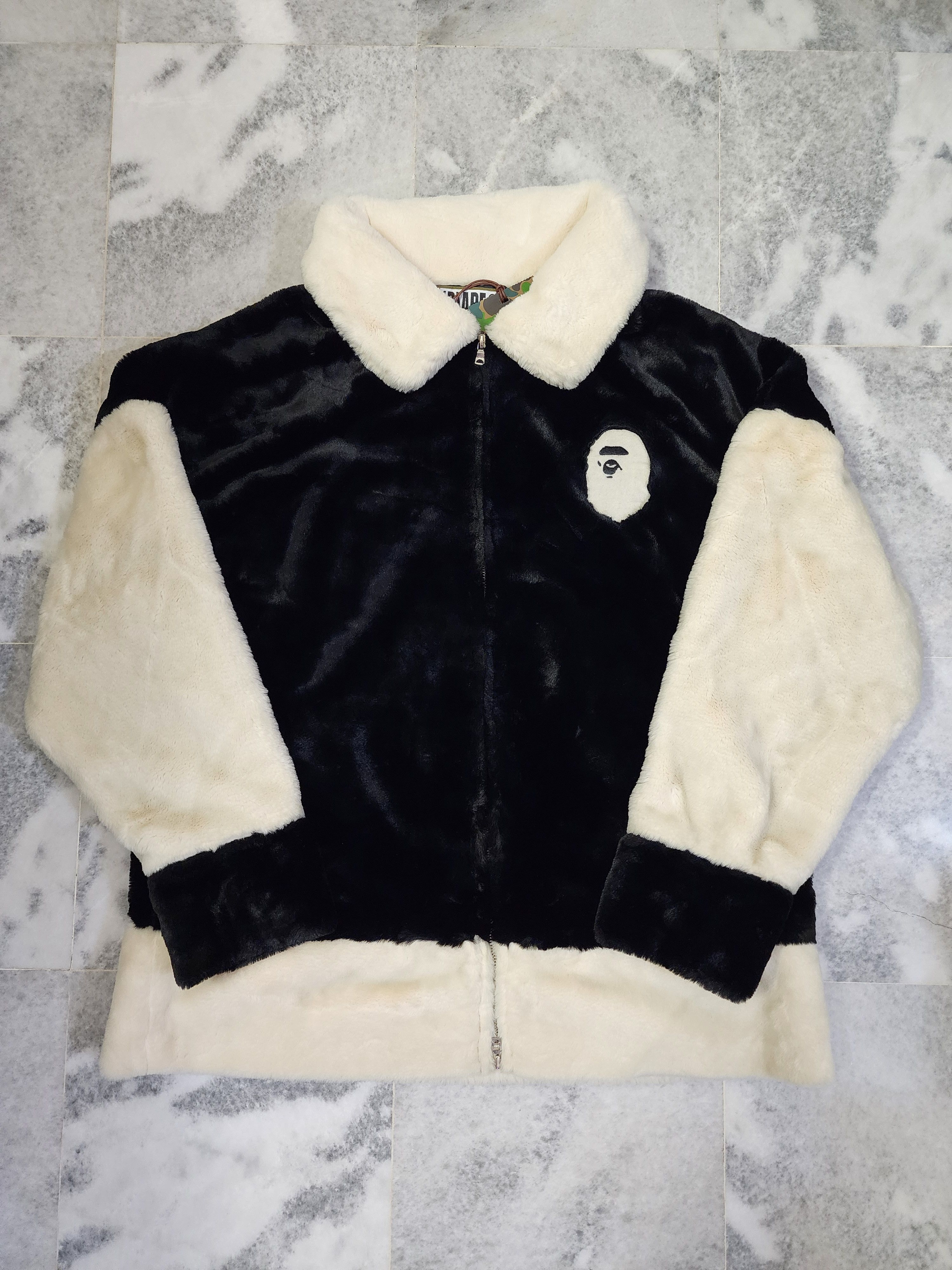 Bape (B)APE Faux Fur Jacket | Grailed