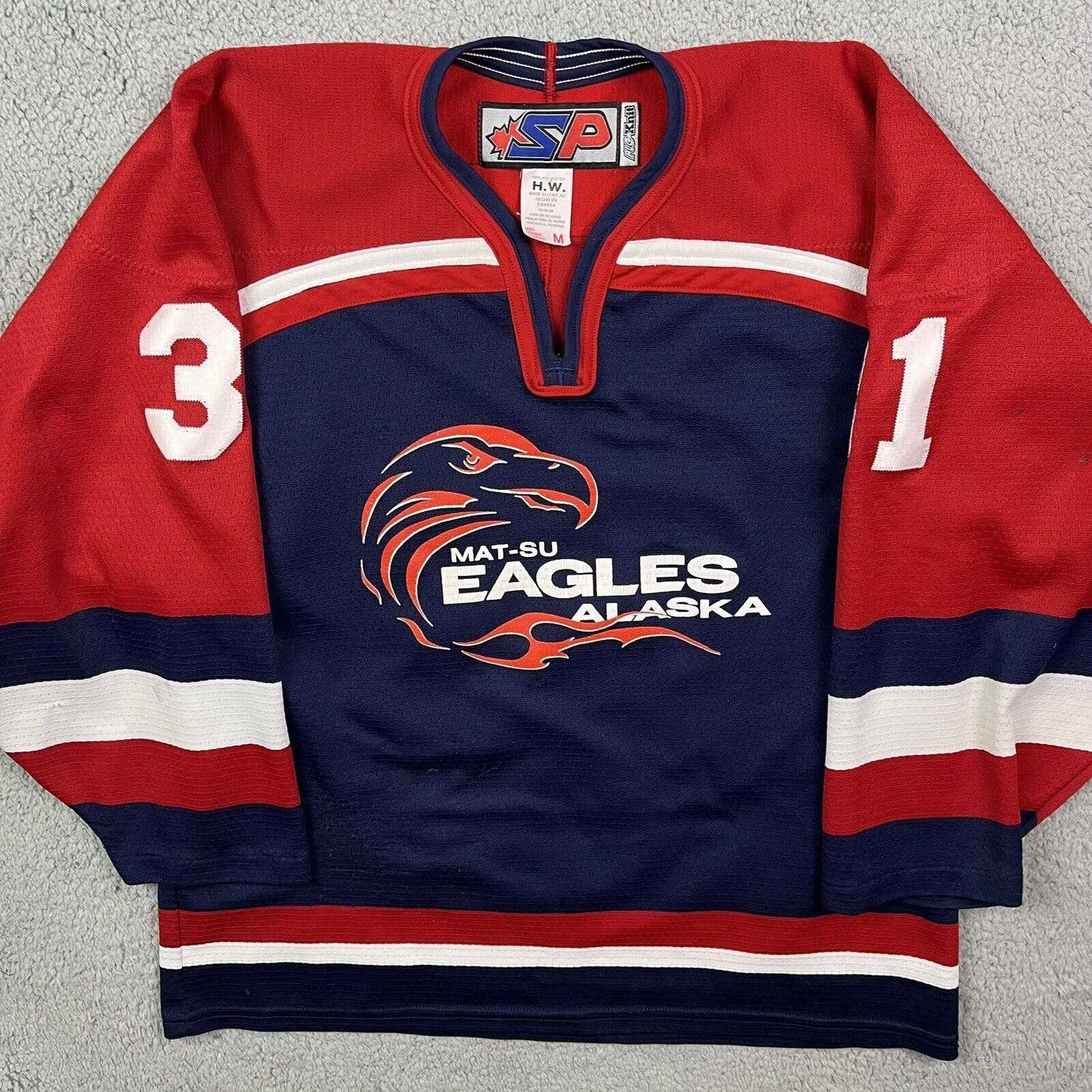 Other Mat-Su Eagles Alaska Hockey Jersey Red White Blue Size M | Grailed