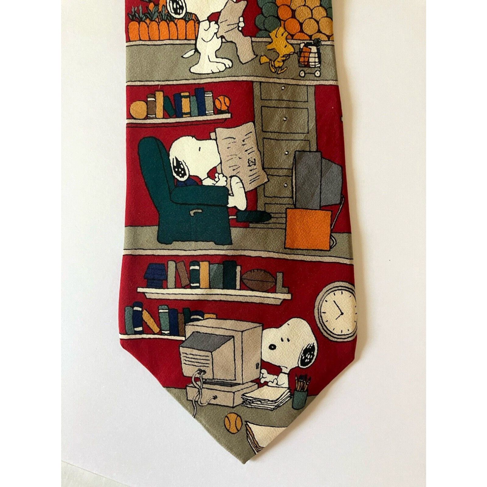 Peanuts Peanuts Men's Necktie Tie Silk Satin Snoopy All In A Day Chores ...