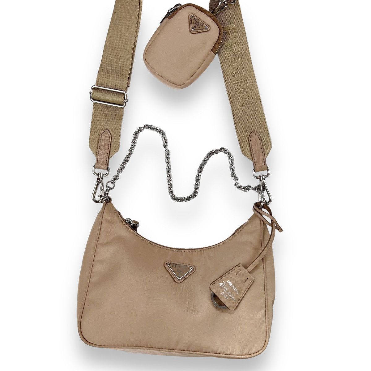 Prada Prada Hobo Re-Edition 2005 Nylon Crossbody Bag Desert Beige | Grailed