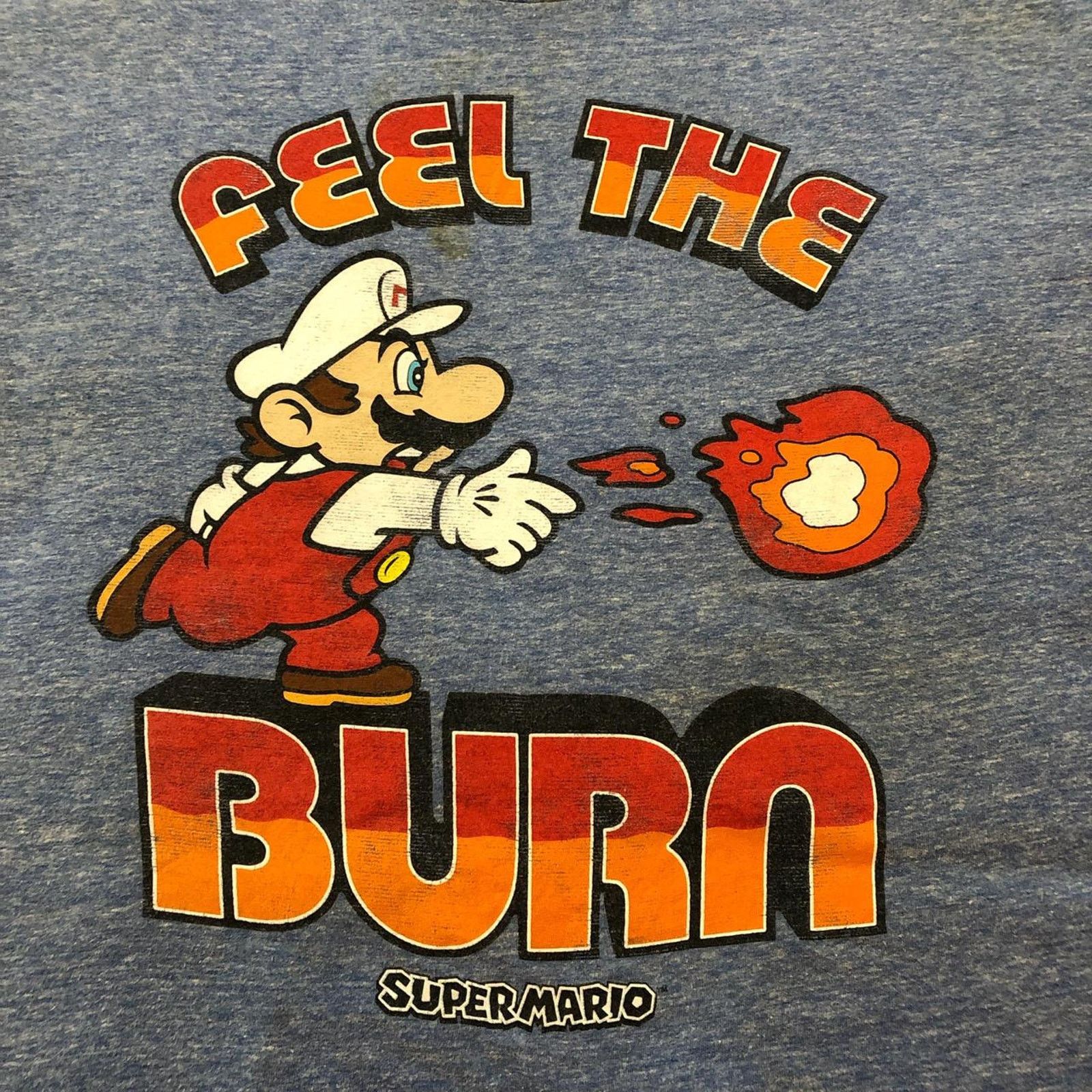 Nintendo Vintage Blue Official Super Mario “Feel The Burn” Tee | Grailed