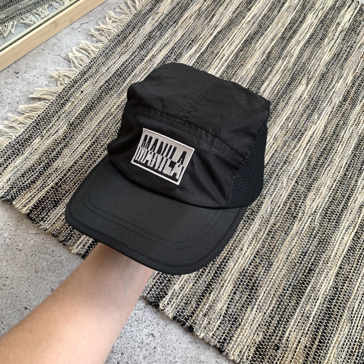 Vintage Vintage Y2K Gorpcore Techwear Manila Black Baseball Cap Hat ...