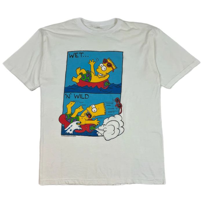 Vintage VINTAGE BART SIMPSON WET ‘N’ WILD T-SHIRT WHITE | Grailed
