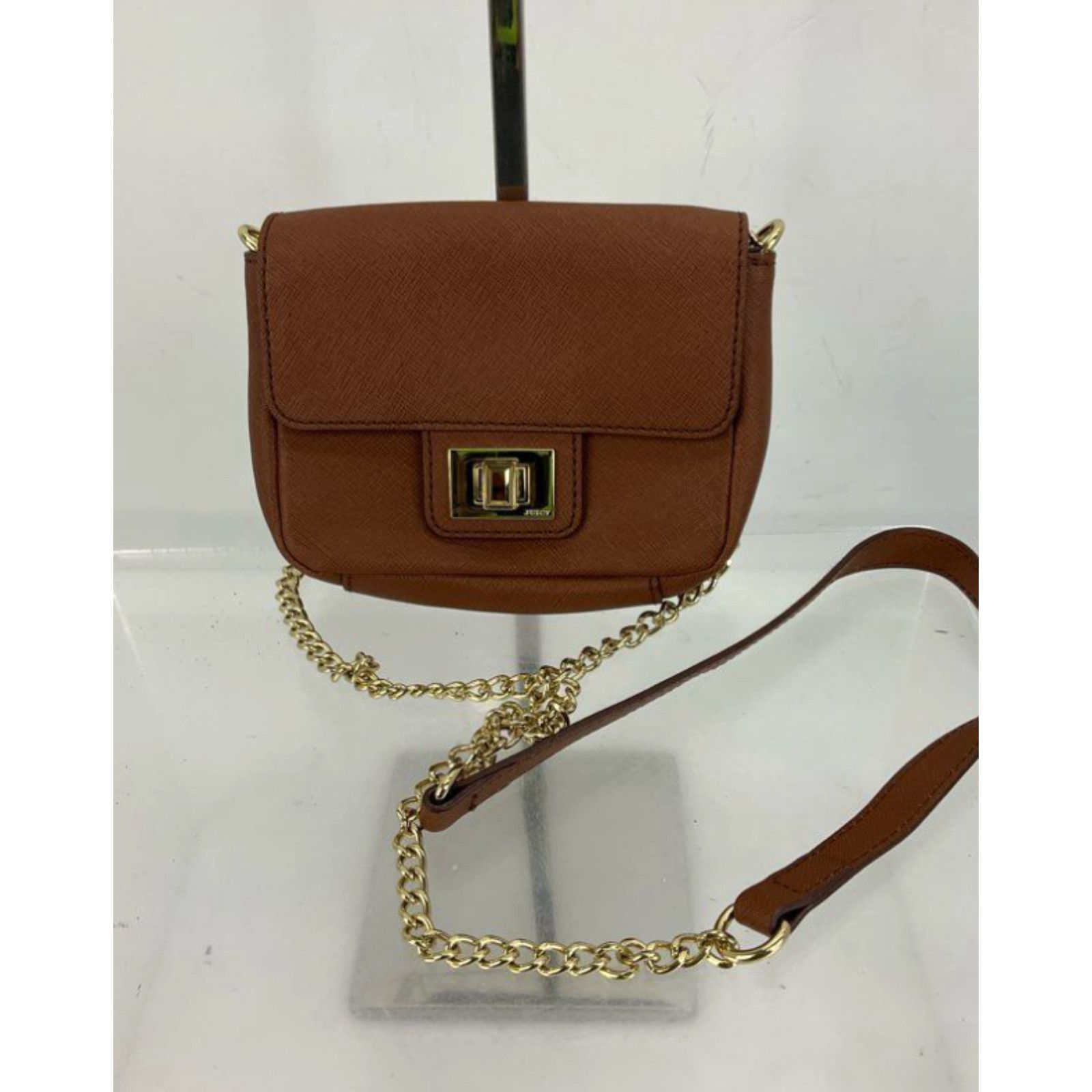 Juicy Couture Juicy Couture Brown Saffiano Leather Chain Link Mini ...