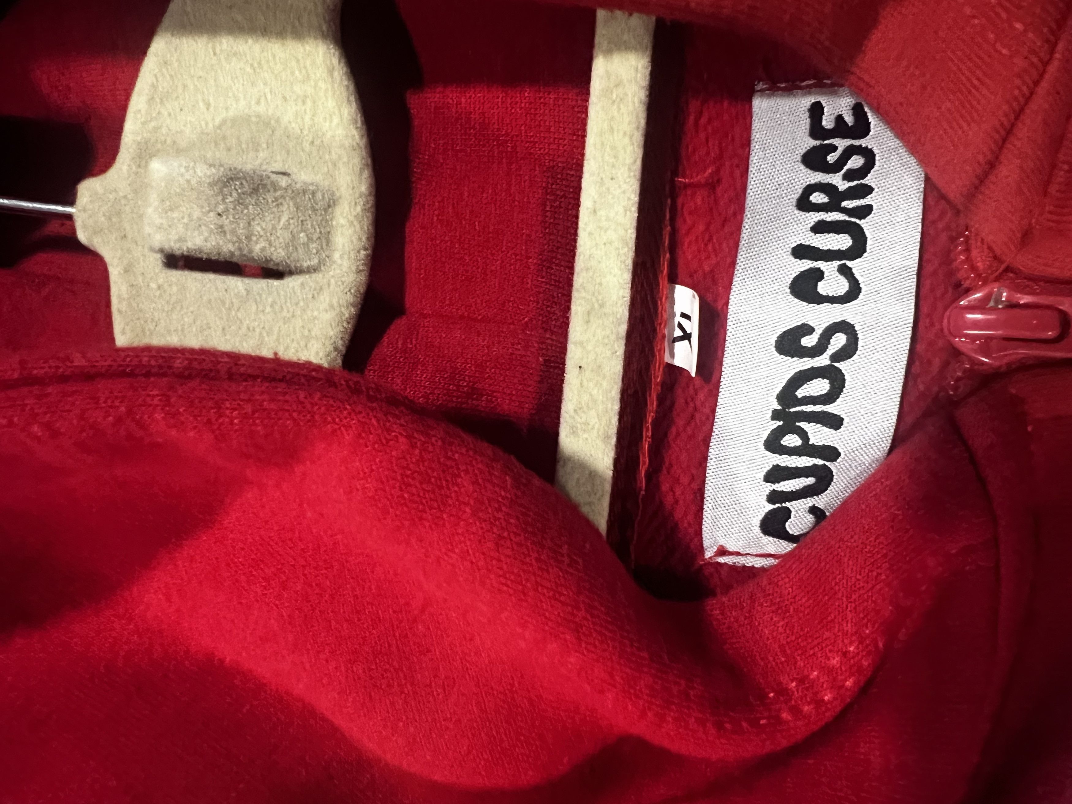 Streetwear Rhinestone Cupids Curse Red skeleton hoodie | Grailed