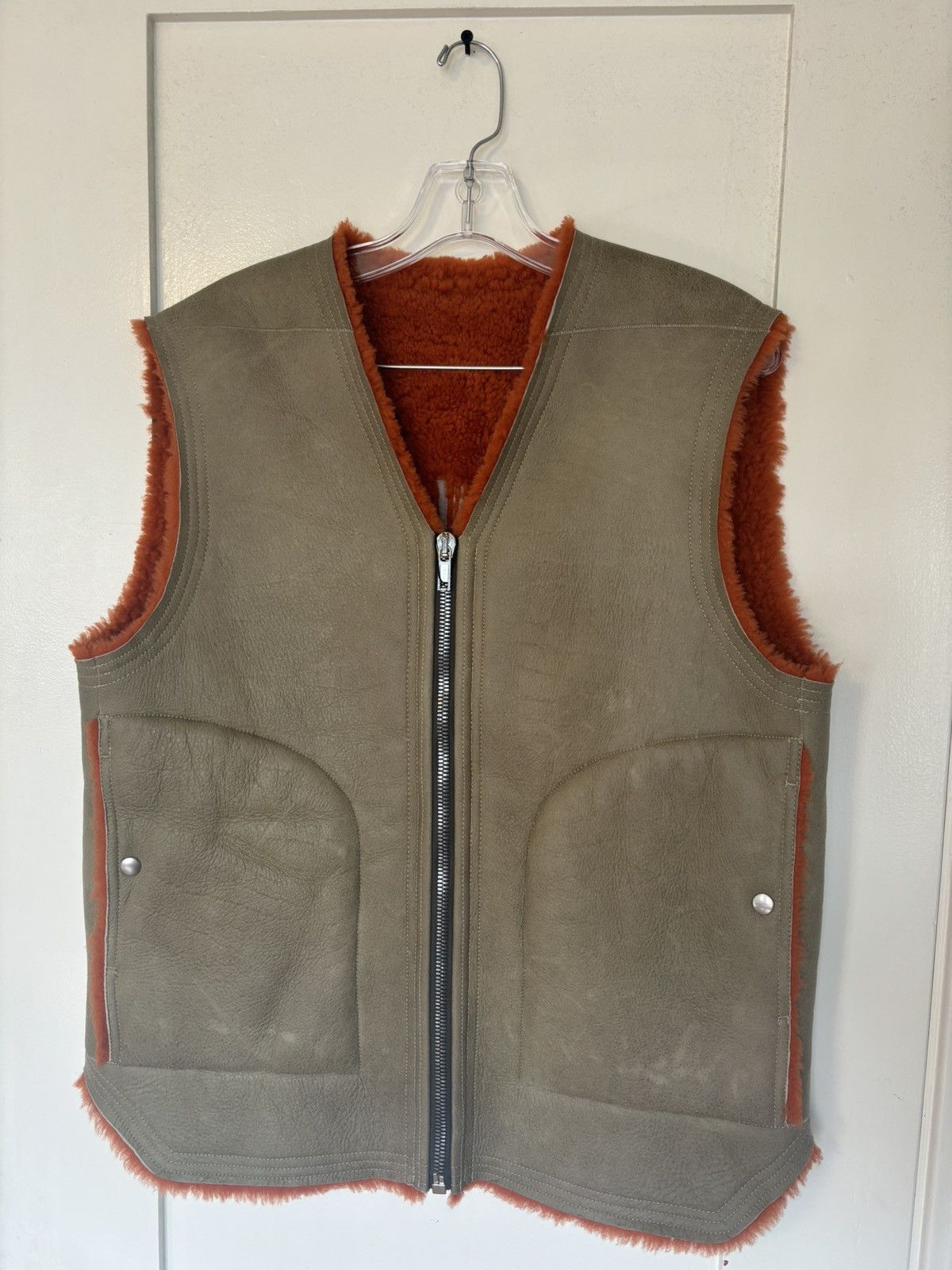 Rick Owens Rick Owens FW22 “Strobe” Zipped Shearling Vest | Grailed