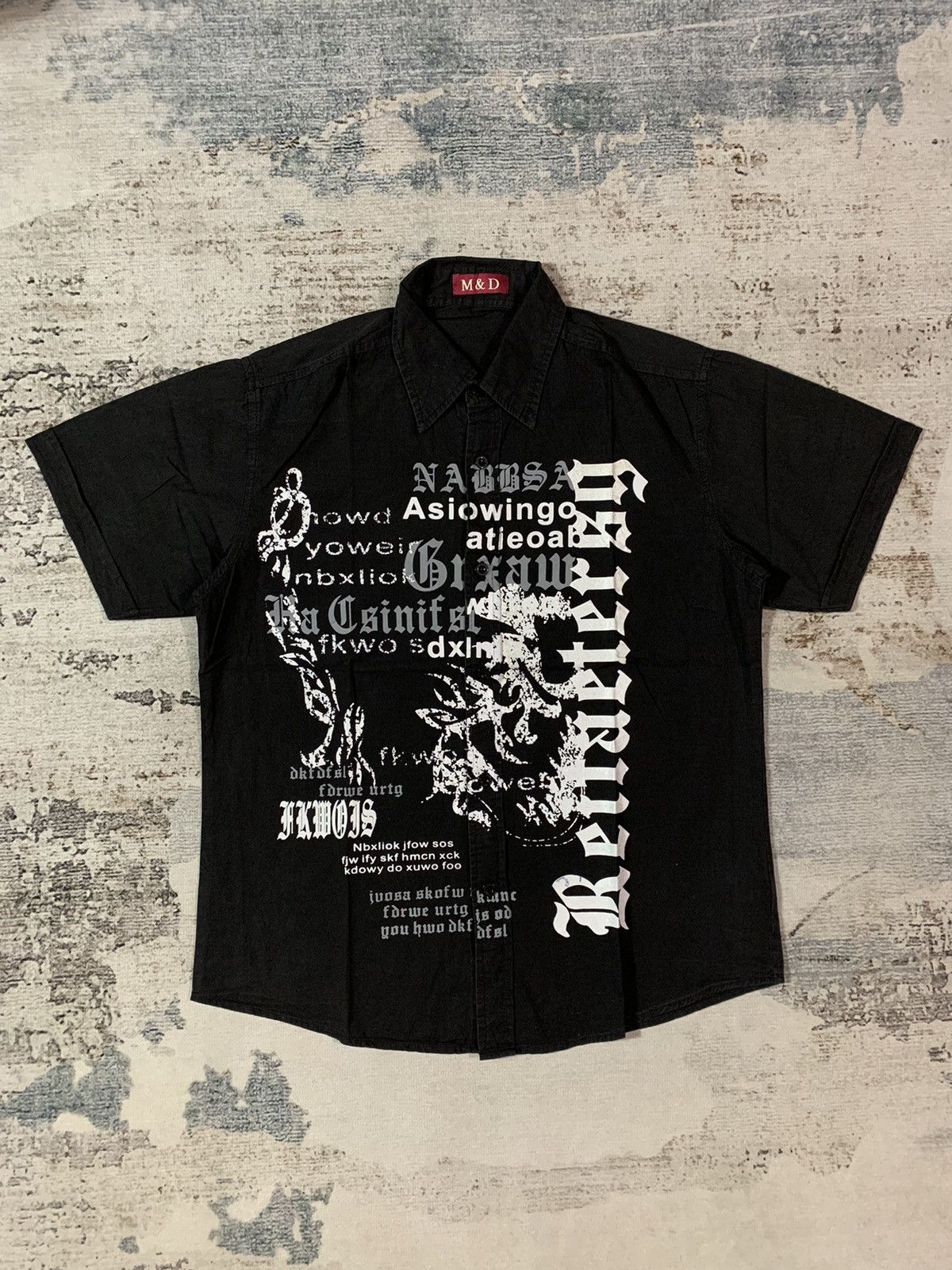 14th Addiction × KMRii × Yasuyuki Ishii Japanese Poem Shirt Undefined 'Rock Punk Style | Grailed