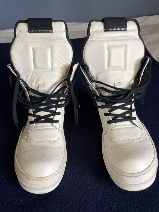Rick Owens Rick Owens Geobaskets White Black Leather SS16 Cyclops 2016 ...